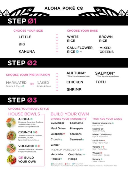 Explore The Menu | Aloha Poke